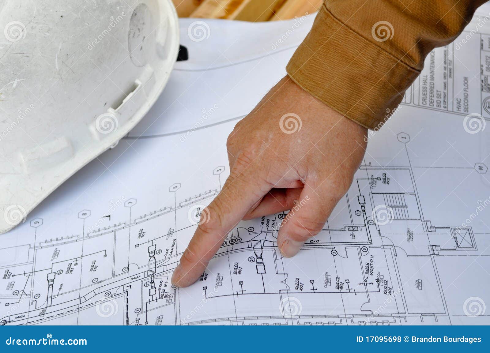 Human Hand Pointing at Plans Stock Photo - Image of paper, measurements ...