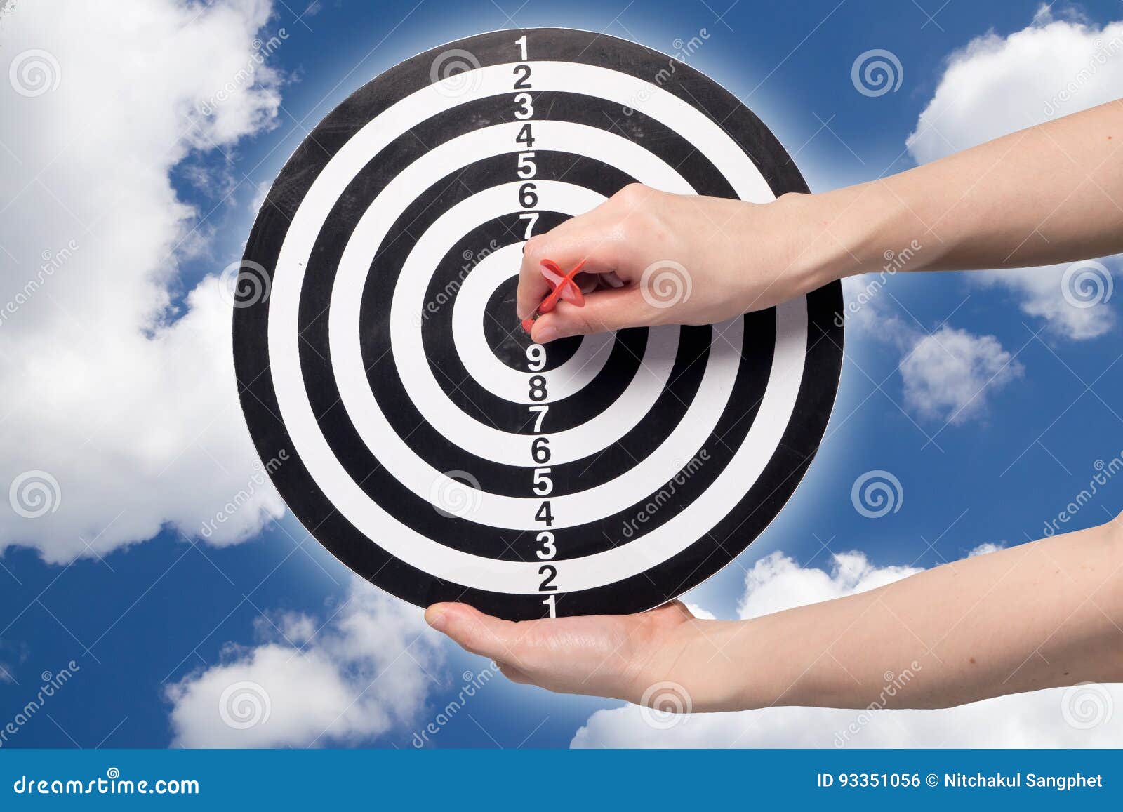 Human Hand Pointing on Target on Dartboard. Stock Photo - Image of hand ...