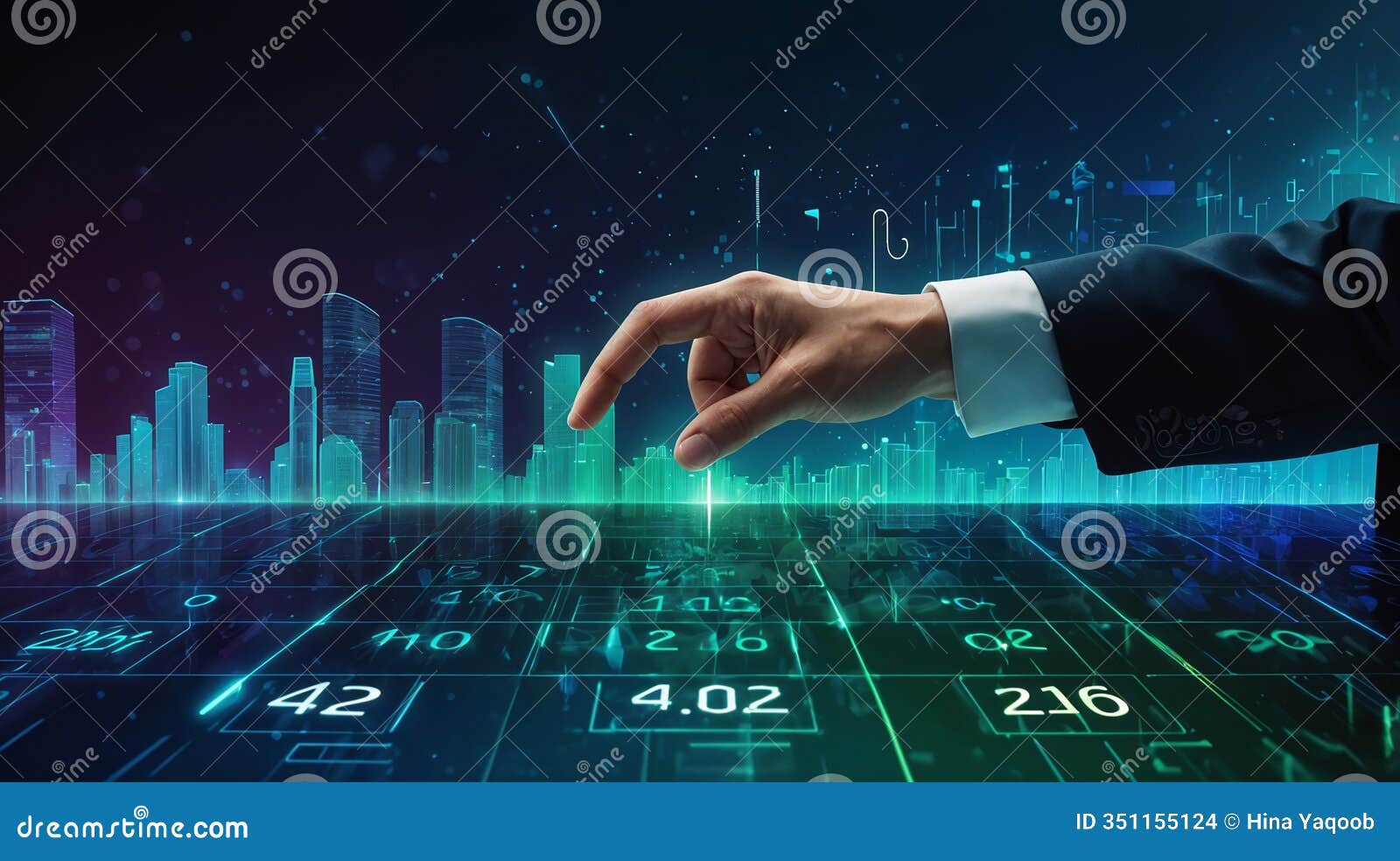 Human Hand Pointing To AI Technology Graphs , Suitbale for Web and App ...