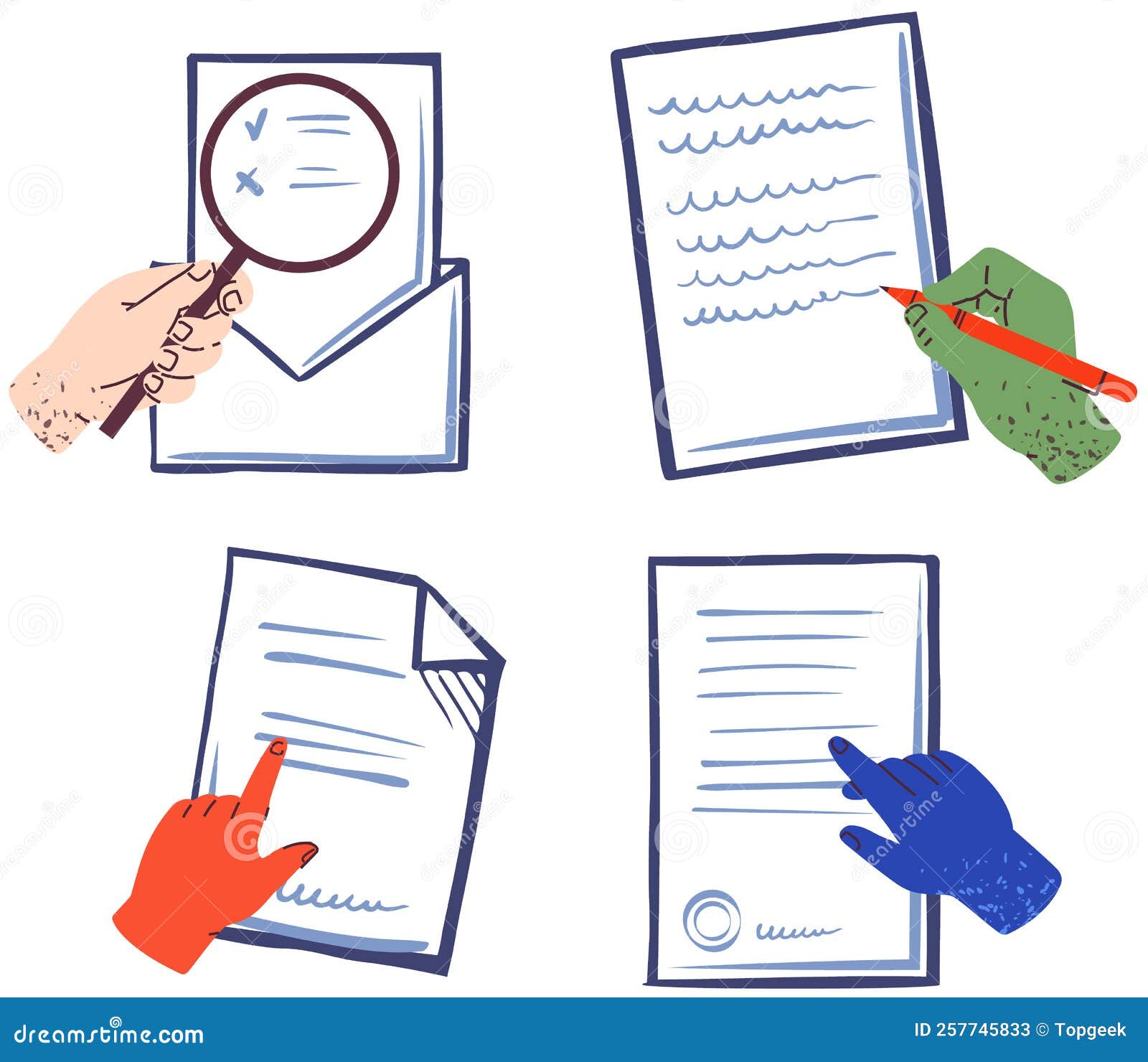 Human Hand Points To Paper with Data. Person Showing Document ...