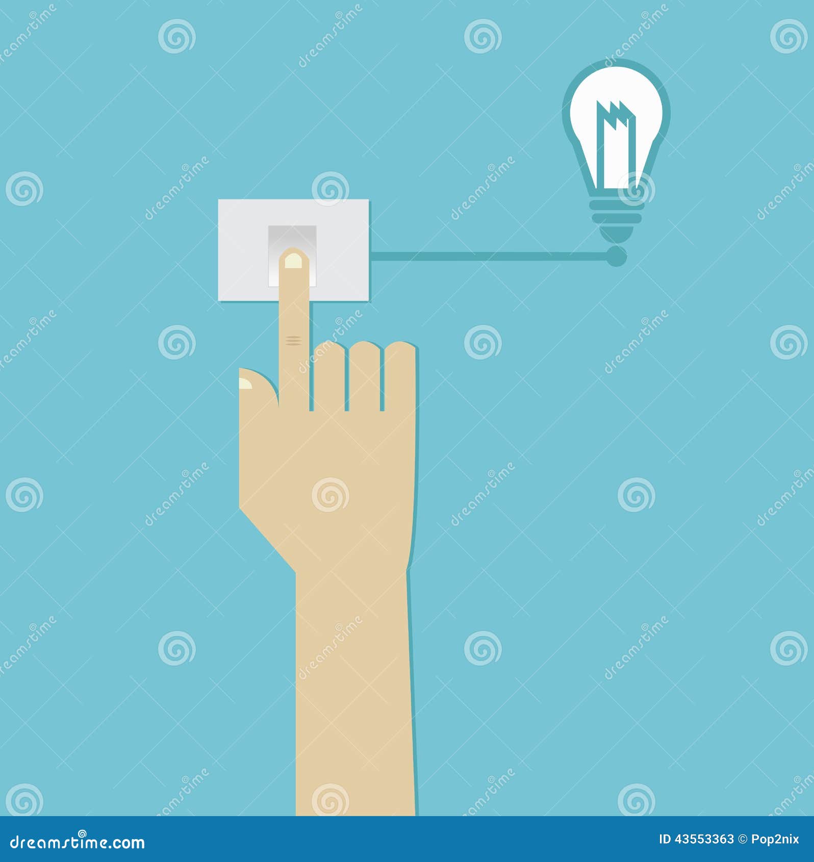 Hand Press Red Button Vector Finger Control Start Up Arm Push Pointer ...