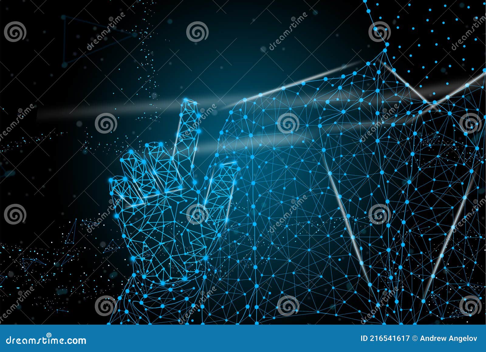 The Human Hand Presses the Touch Button Close-up with the Index Finger ...