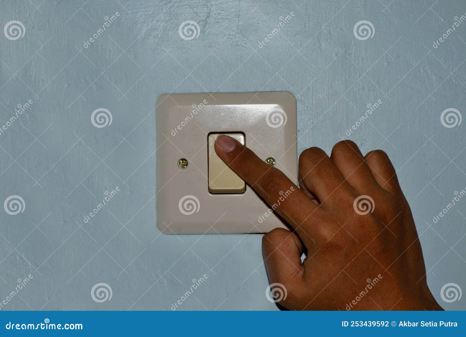 Human Hand Pressing Switch of the Light Stock Photo - Image of light ...