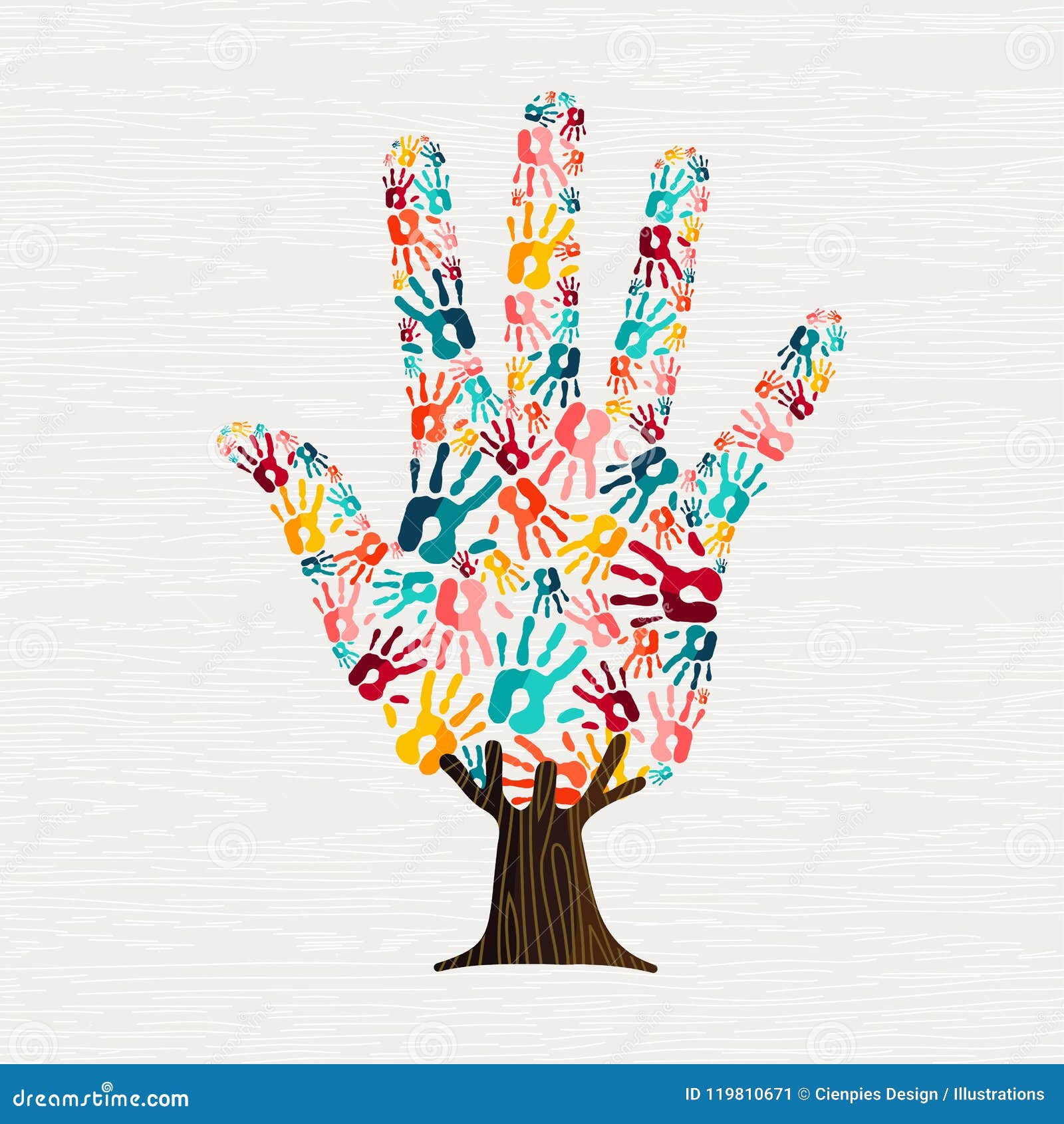 Human Hand Print Tree Concept for Social Help Stock Vector ... Human Hand Print Tree Concept for Social Help Stock Vector ...