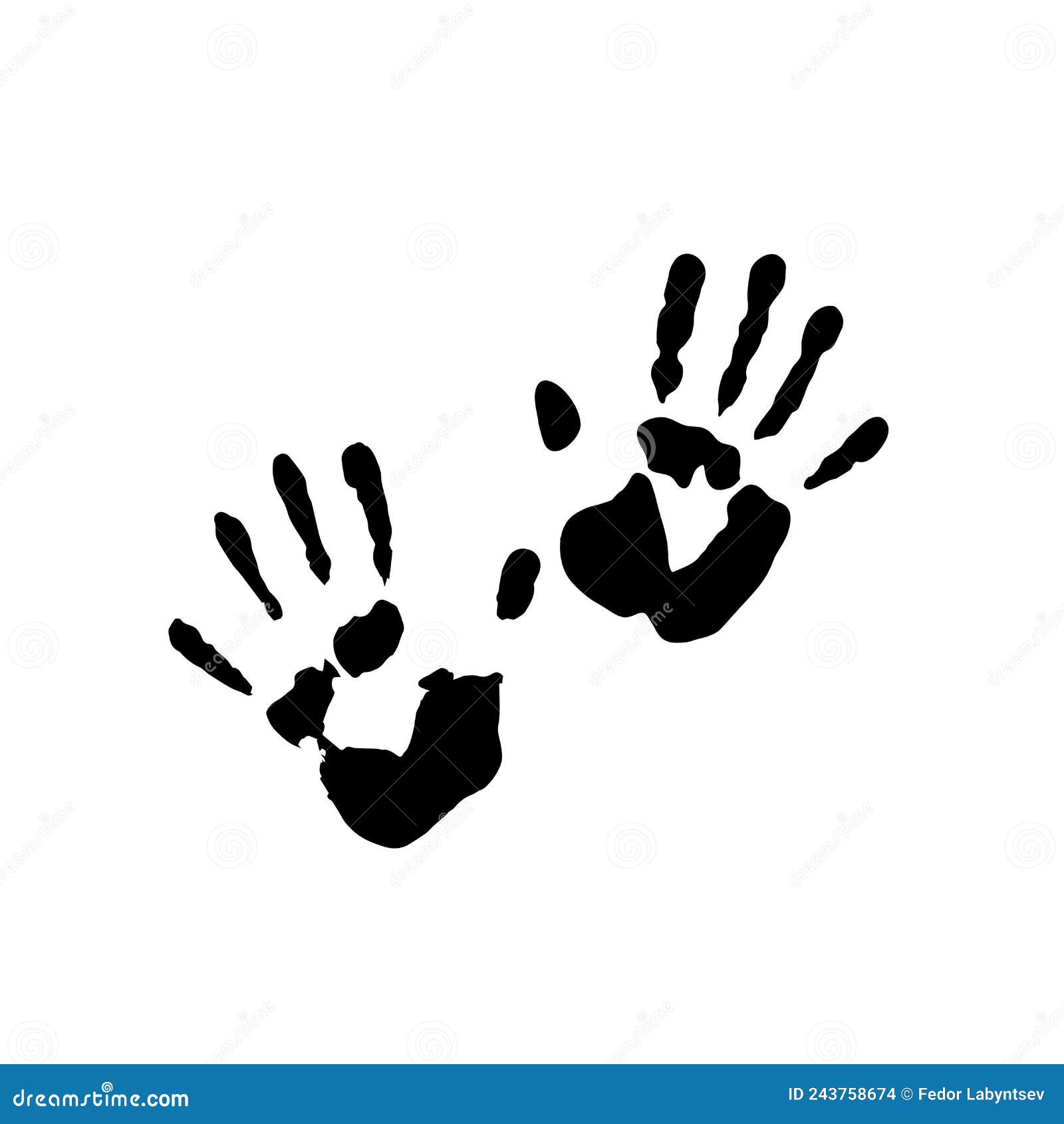 Human Hand Print Vector Illustration Stock Vector - Illustration of ...