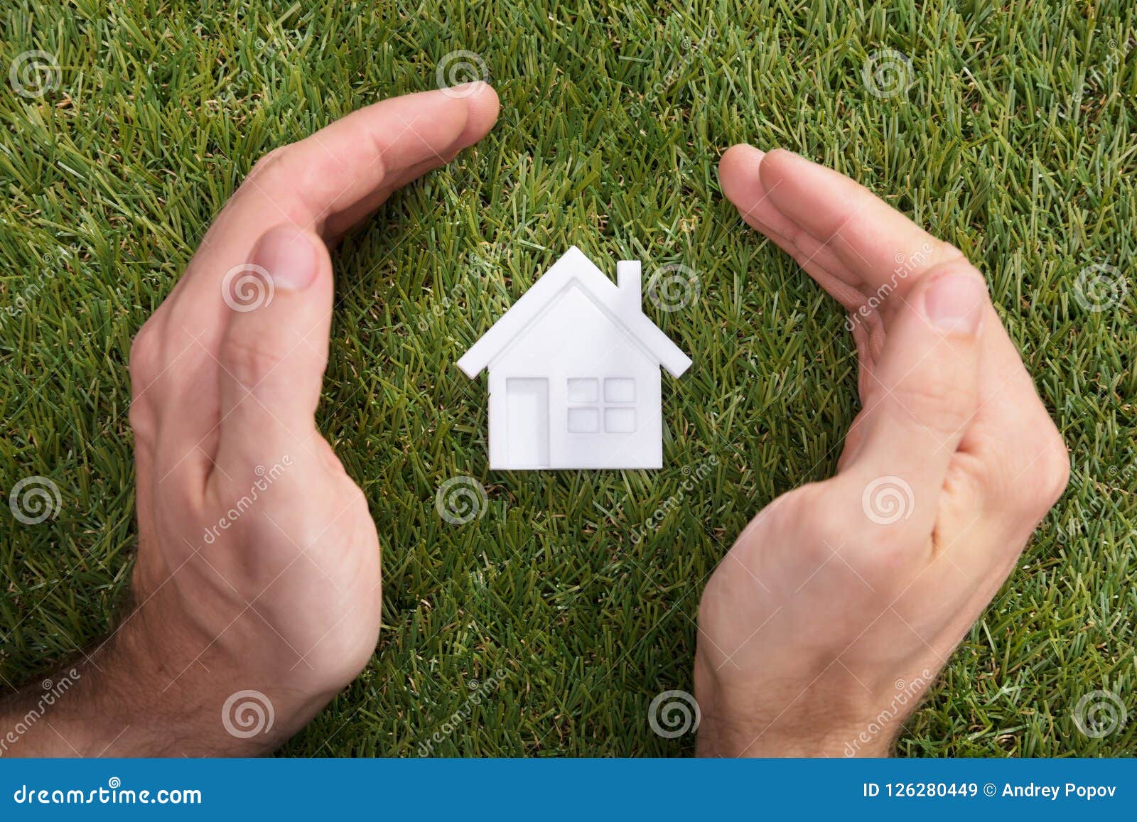 Human Hand Protecting House Model Stock Image - Image of mortgage ...