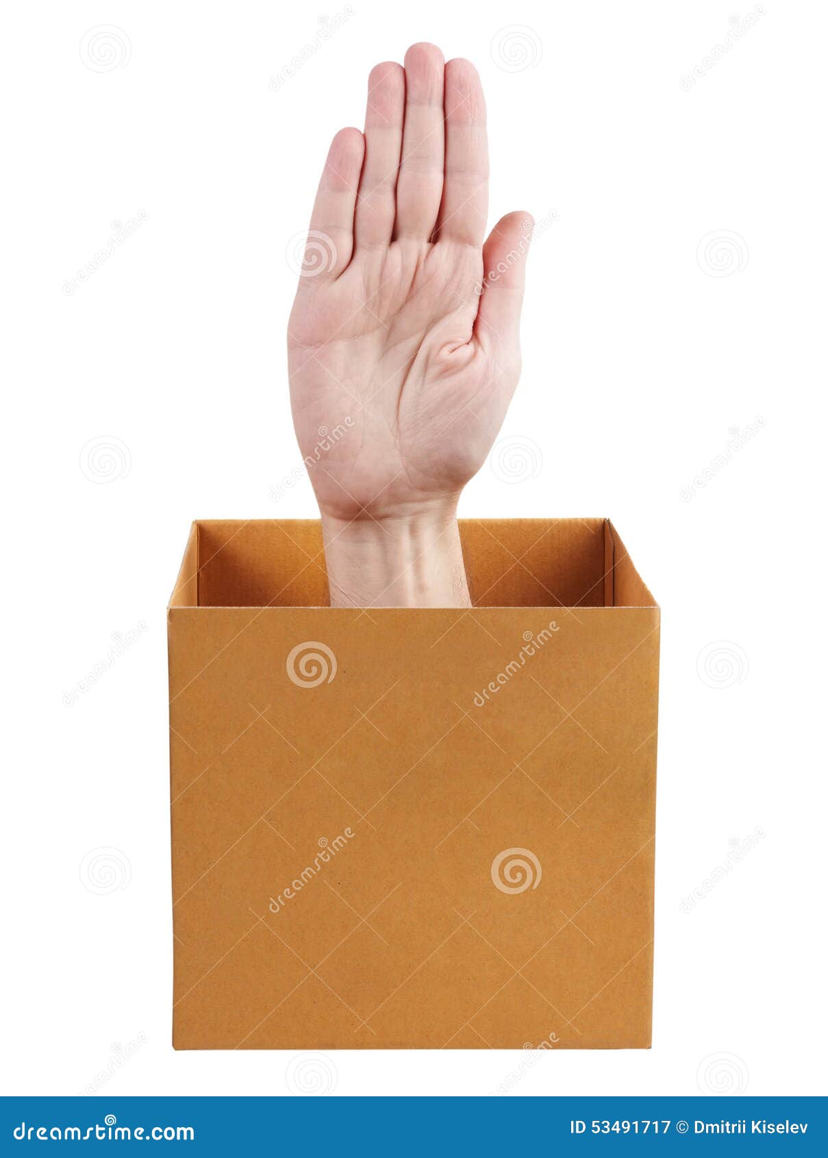Human Hand Protruding from a Box Stock Image - Image of cardboard ...