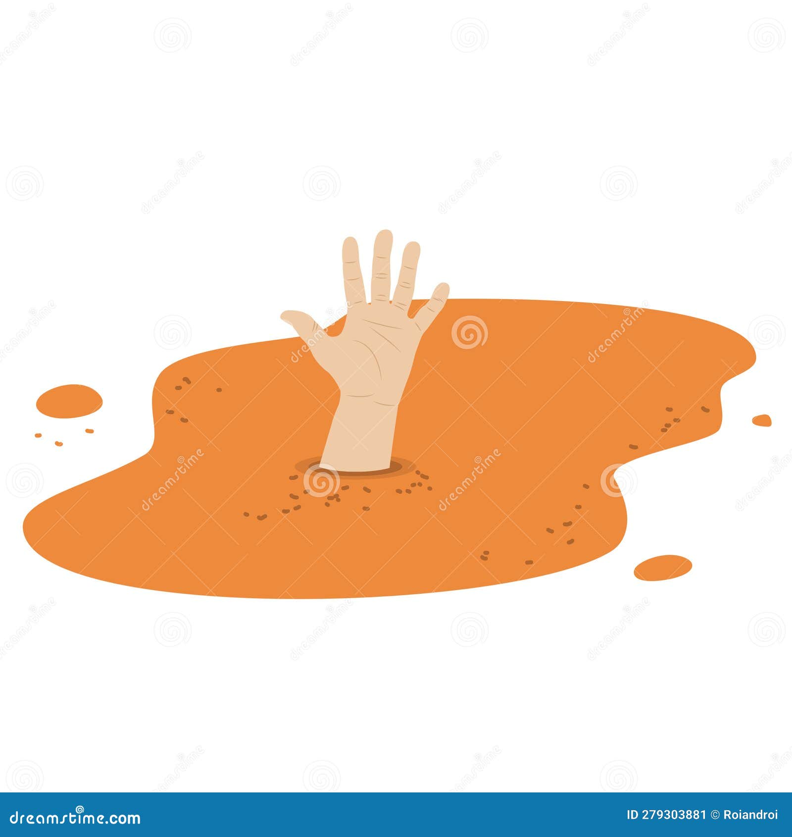 Human Hand in Quicksand Vector Cartoon Illustration Stock Illustration ...