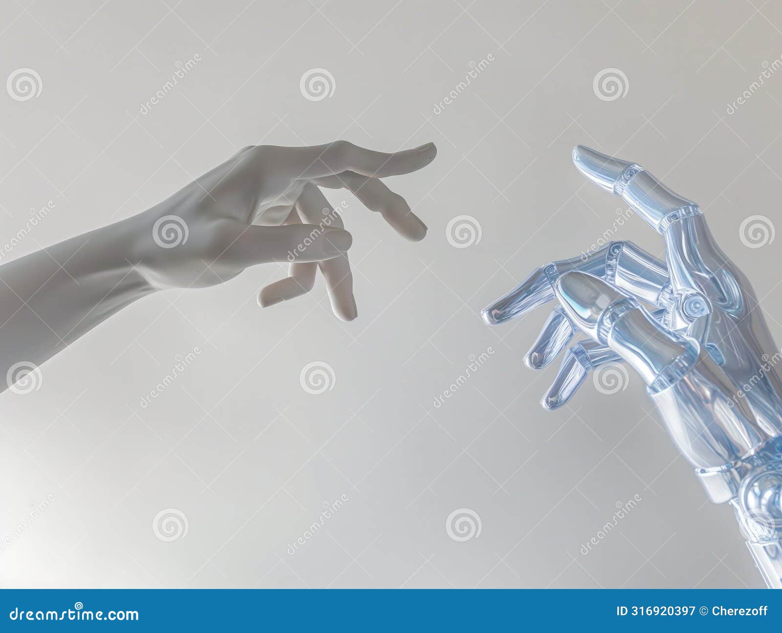 Human and Robot Hand Interaction Stock Image - Image of contact, alloy ...
