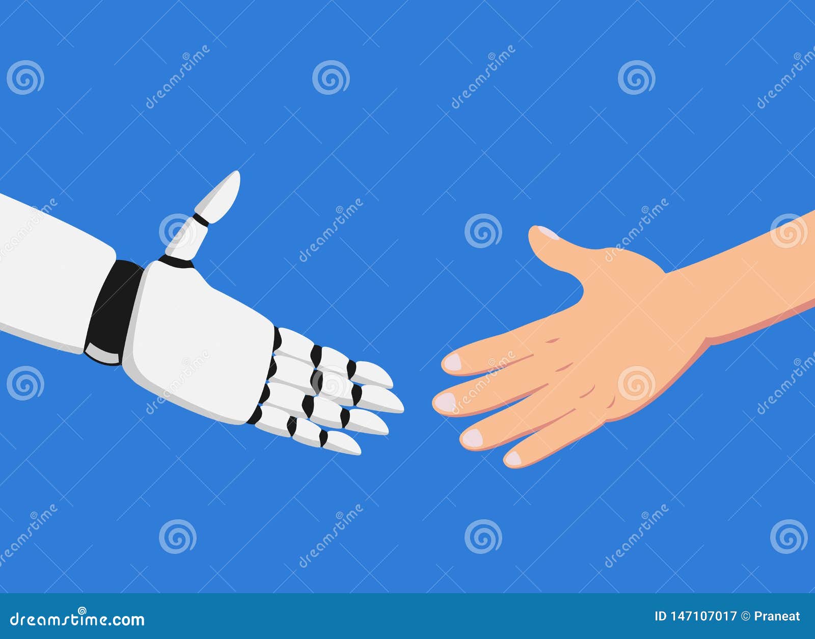 Human Hand and Robot about To Make a Handshake Stock Vector ...