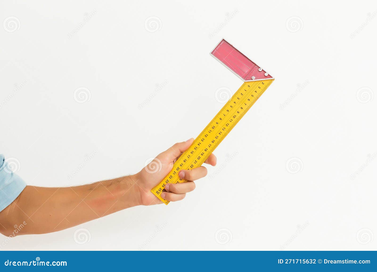 Human Hand with Ruler Isolated on White Stock Photo - Image of hands ...