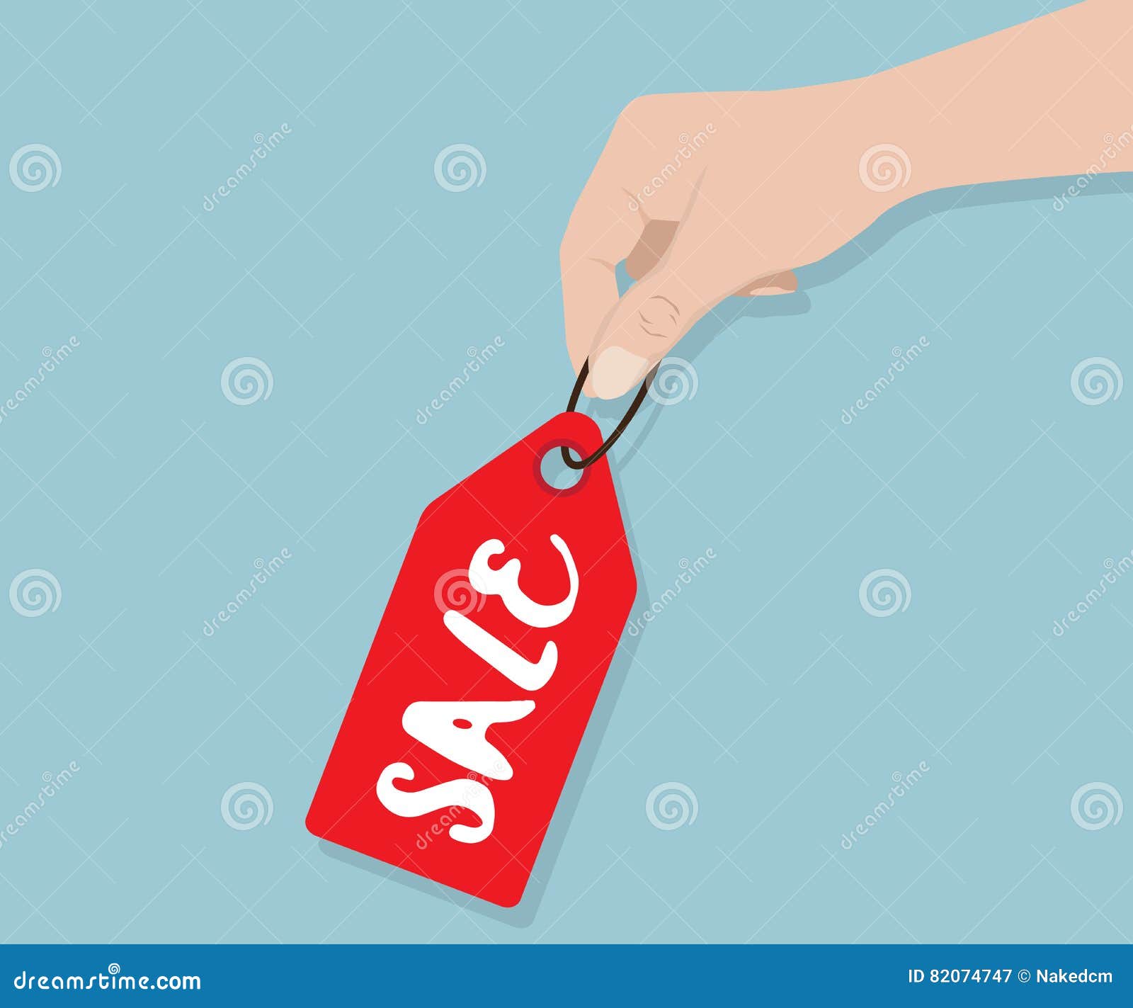 Human Hand with Sale Tag stock vector. Illustration of sign - 82074747