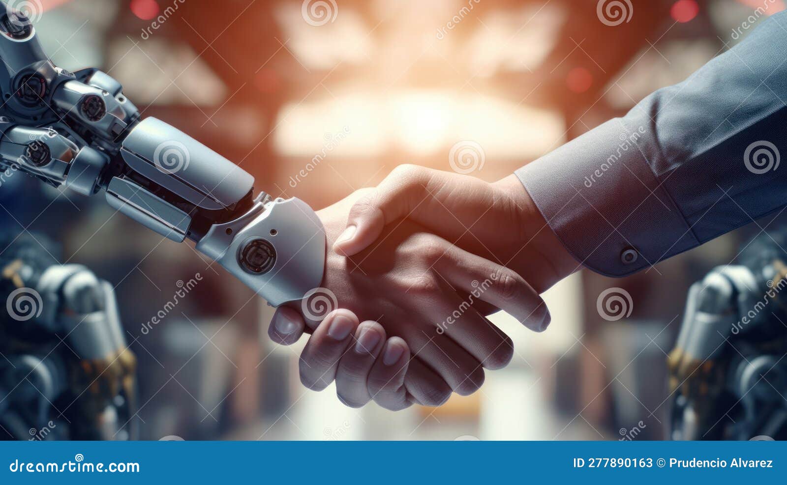 Human Hand Shaking Robot Hand Stock Illustration - Illustration of ...