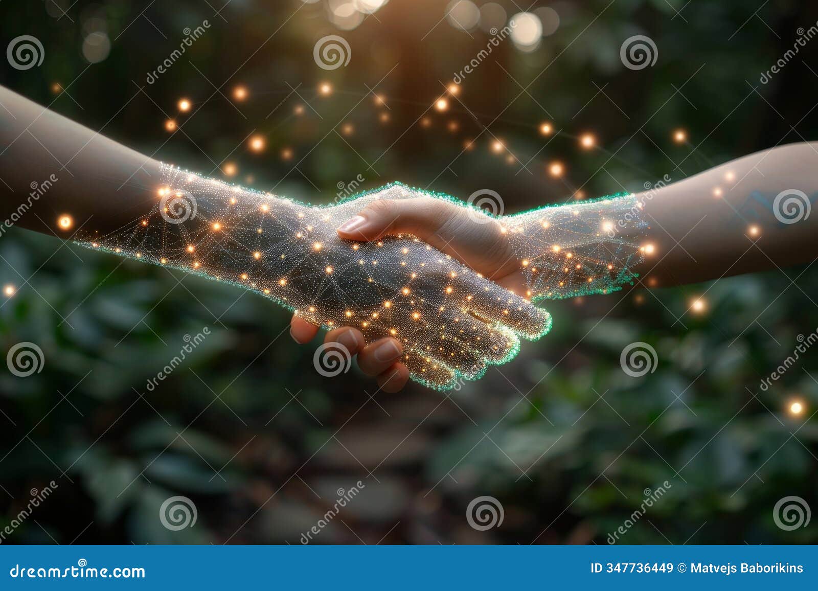 Human Hand Shaking Robot Hand Symbolizing Collaboration between Humans ...