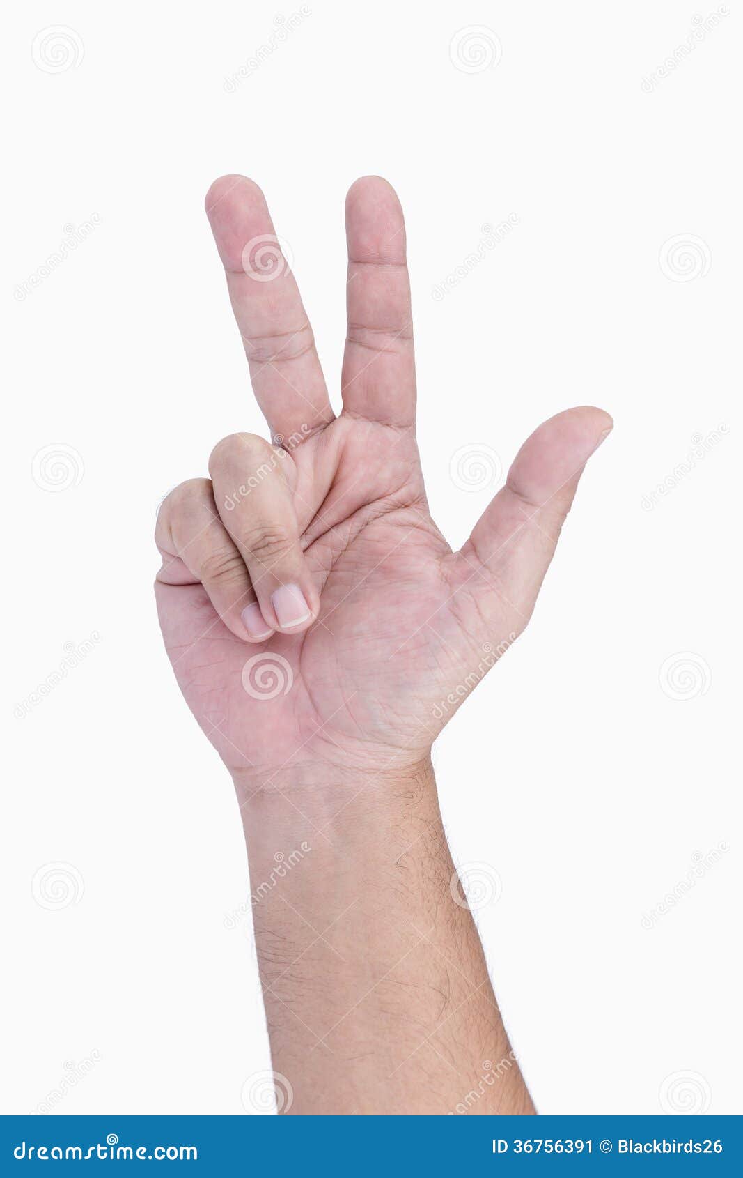 Human Hand Show Sign Three Finger Stock Image - Image of white ...