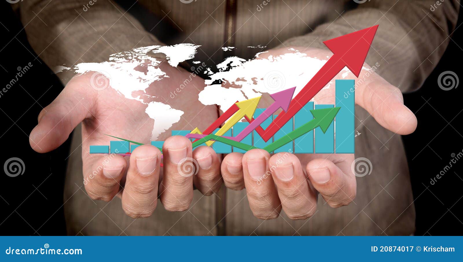 Human Hand Showing Arrows Graph Stock Image - Image of presentation ...