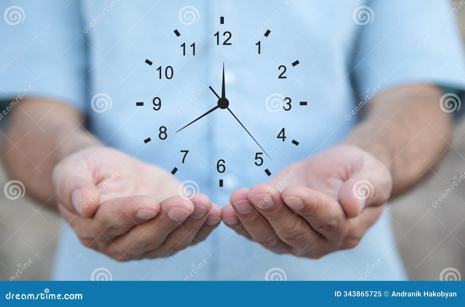 Human Hand Showing Clock. Time Management Stock Illustration ...