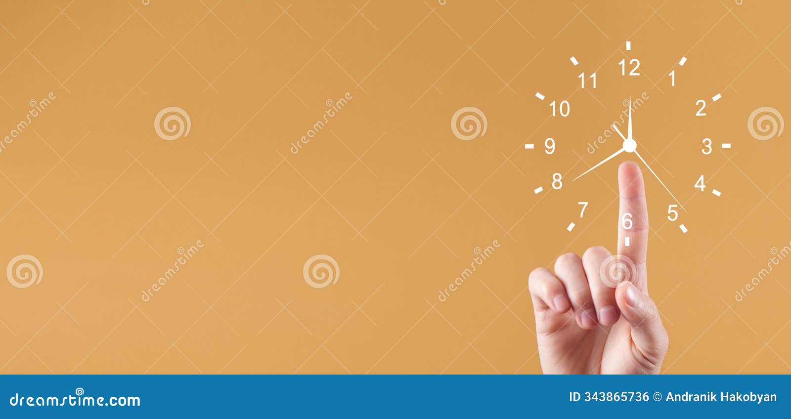 Human Hand Showing Clock. Time Management Stock Illustration ...