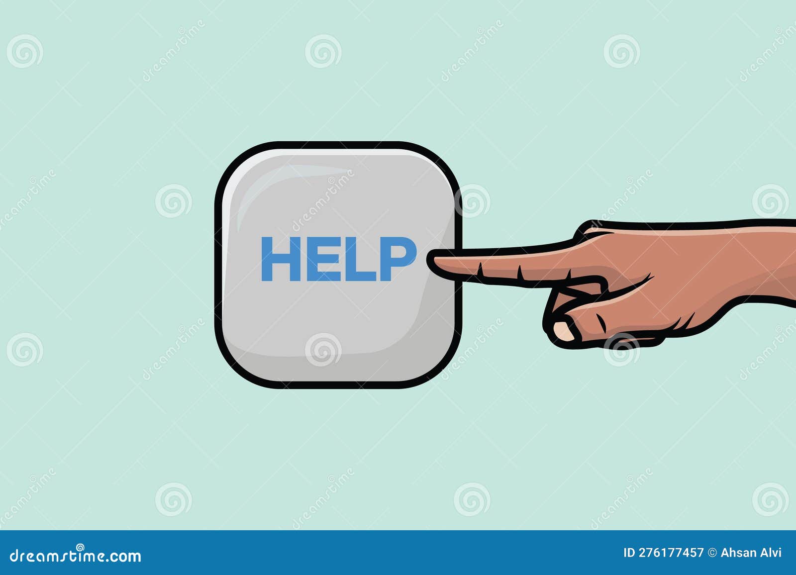 Human Hand Showing Help Sign Board Vector Illustration. Stock Vector ...