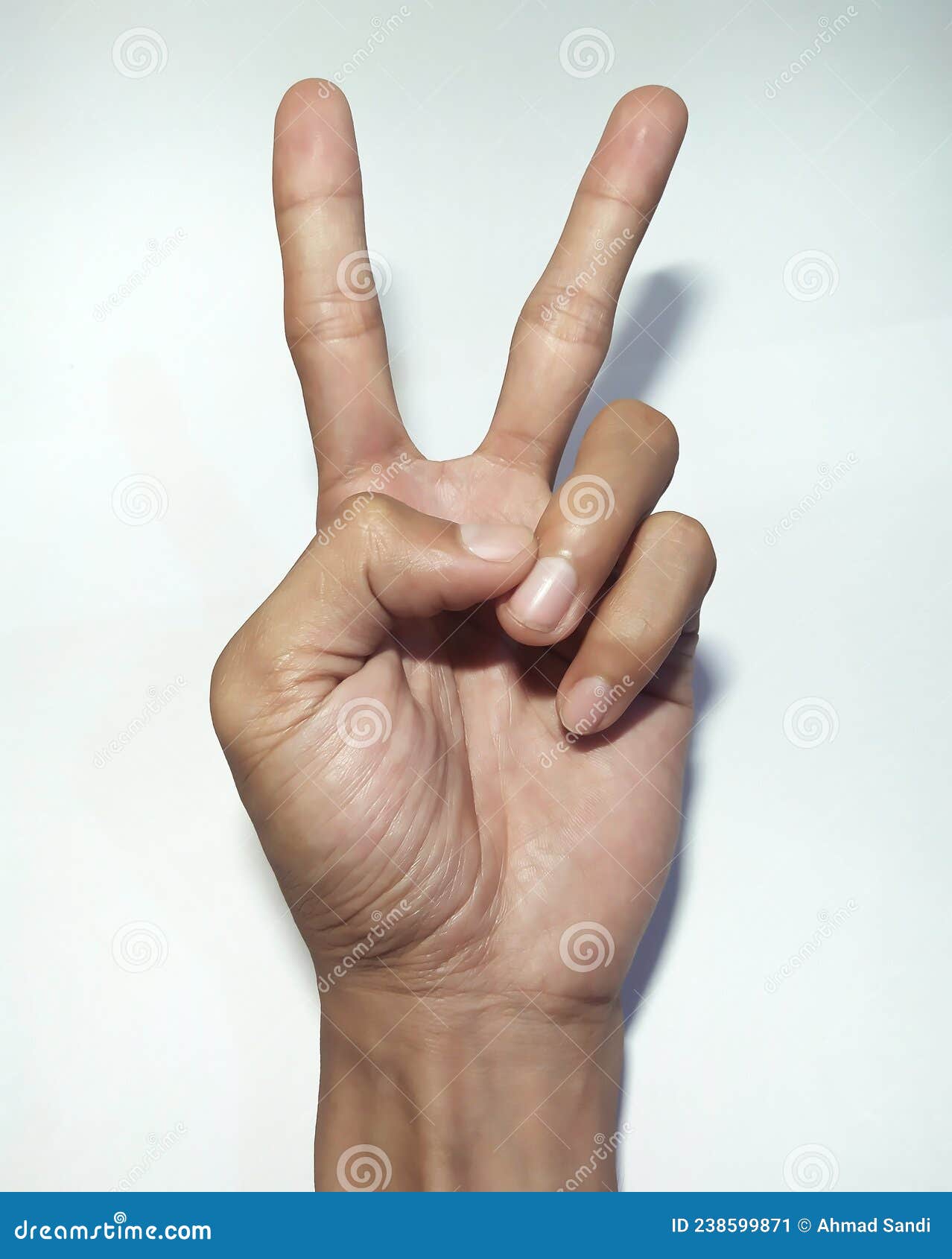 Human Hand Showing Number Two on White Studio Background Stock Image ...