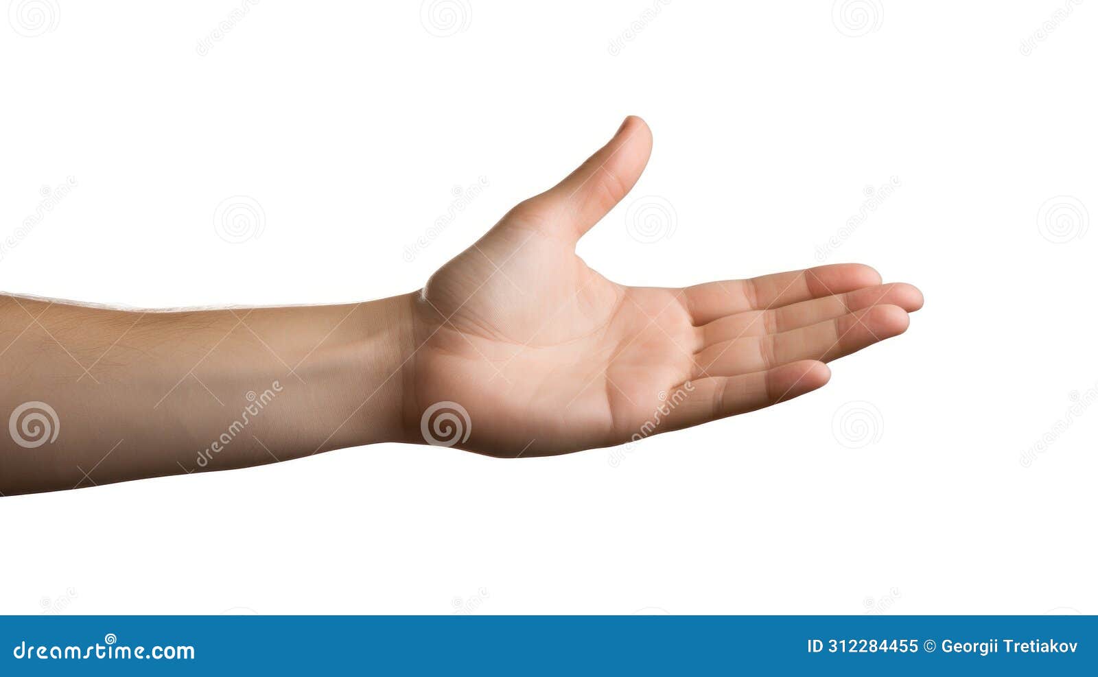 Open Hand Gesture on White Background Stock Illustration - Illustration ...