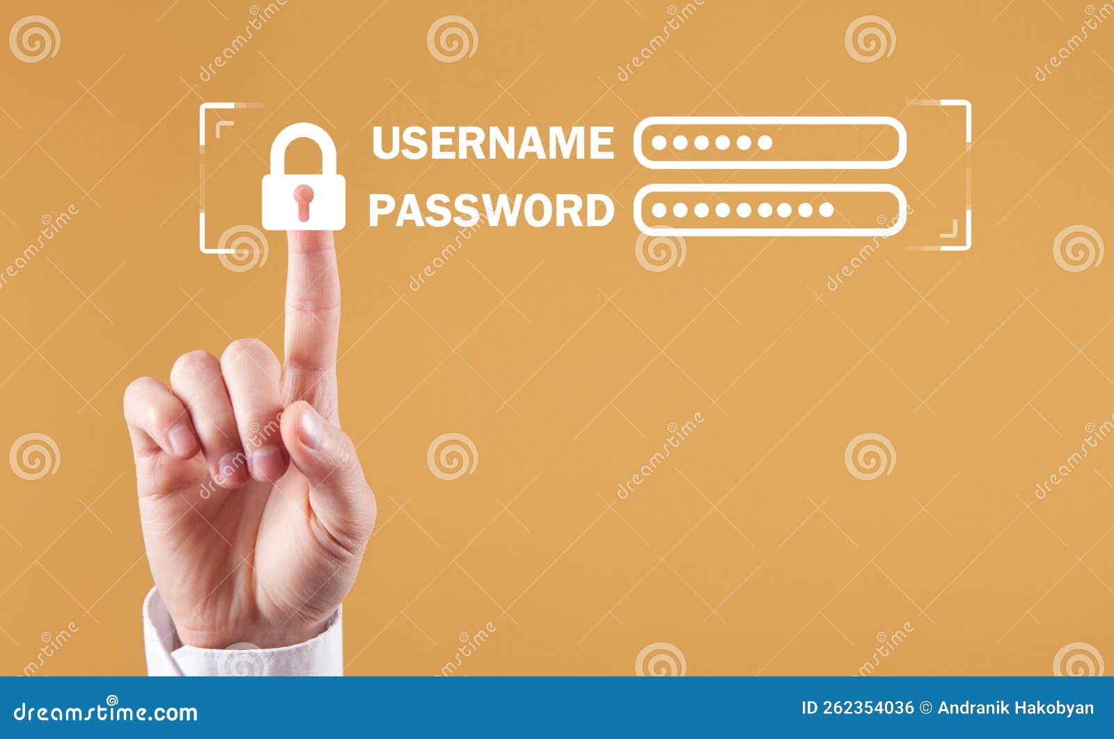 Human Hand Showing Username and Password with Padlock Stock Photo ...