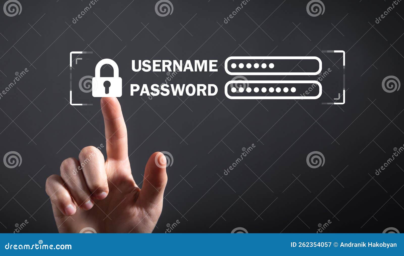 Human Hand Showing Username and Password with Padlock Stock Image ...