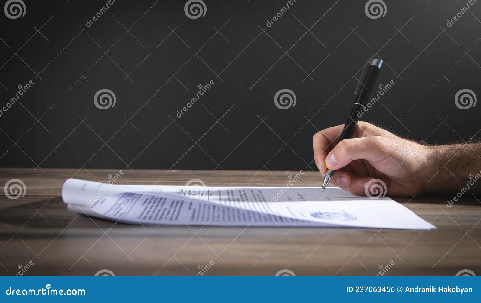 Human Hand Signing Contract in Office Stock Photo - Image of hand ...