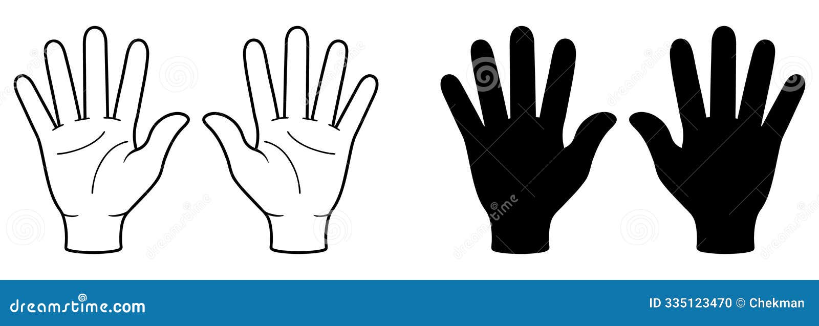 Human Hand Silhouette. Set of Black Hand Up Icons Stock Vector ...