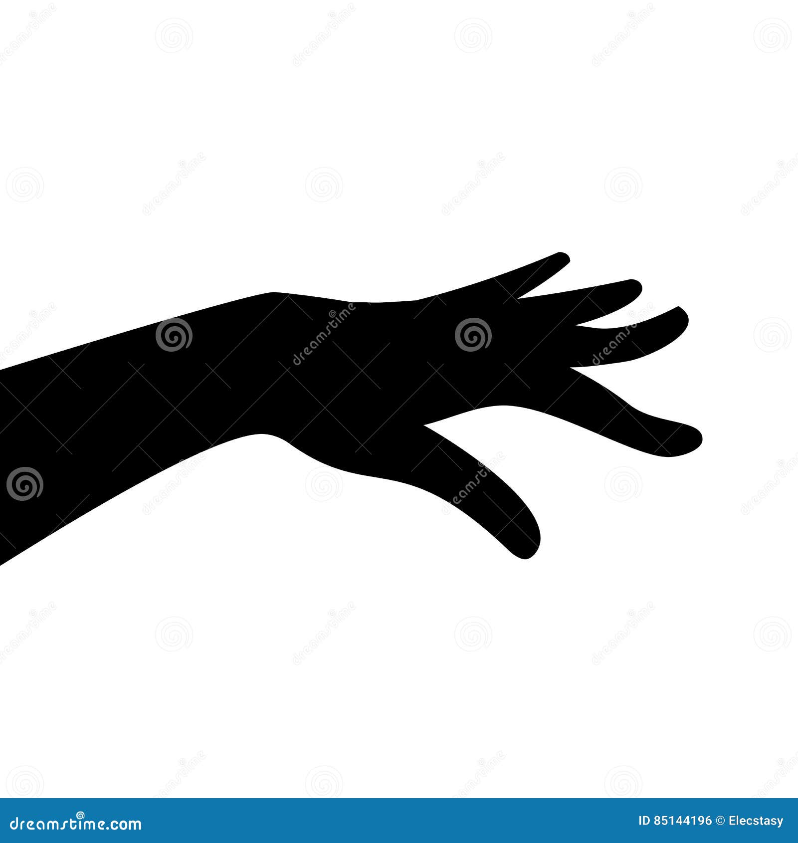 Human hand silhouette stock vector. Illustration of proposal - 85144196