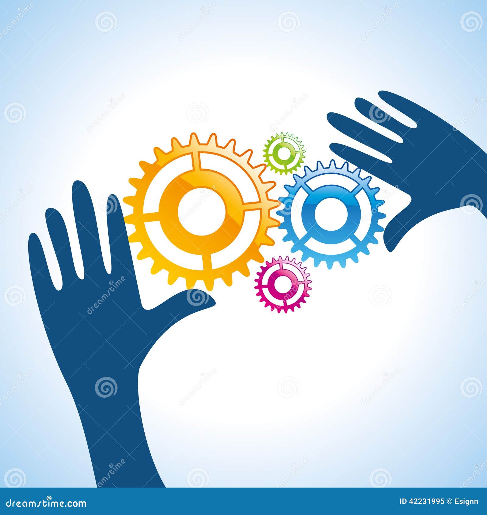 Human Hand Solve the Engineering Problems Stock Vector - Illustration ...