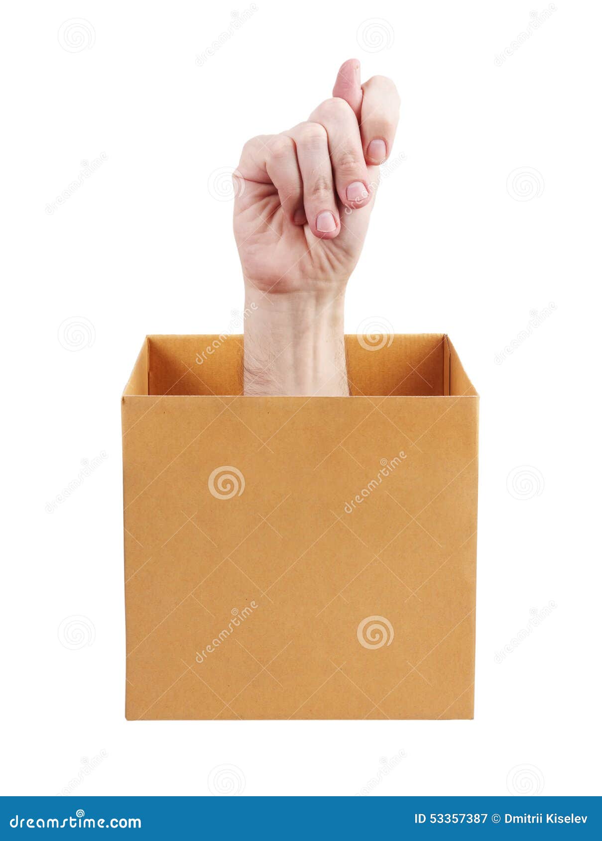 Human Hand Sticking Out of a Box Stock Image - Image of delivery, jest ...