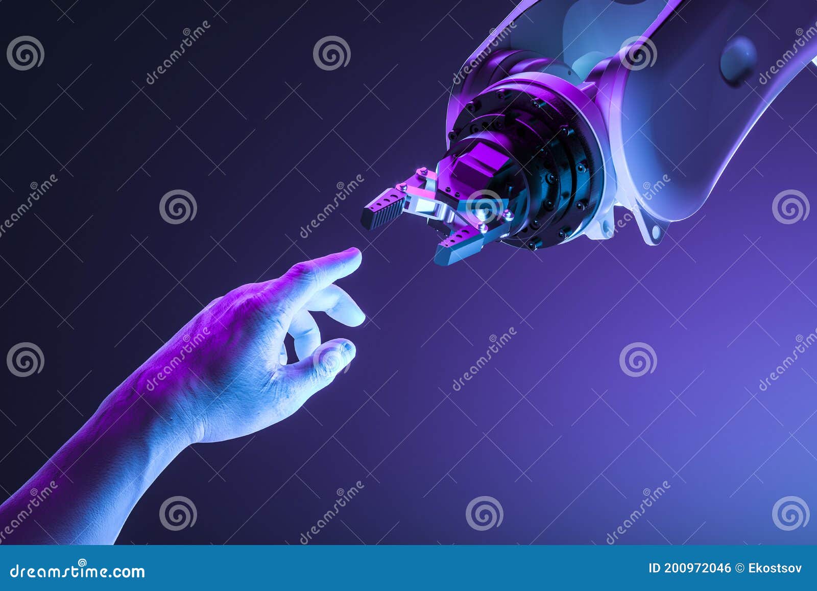 Robotic Mechanical Programmable Arm With Joints For Industrial Assembly ...