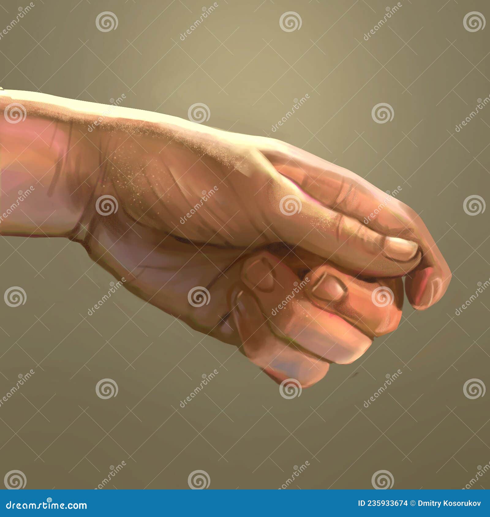 A human hand in the sun stock illustration. Illustration of concept ...