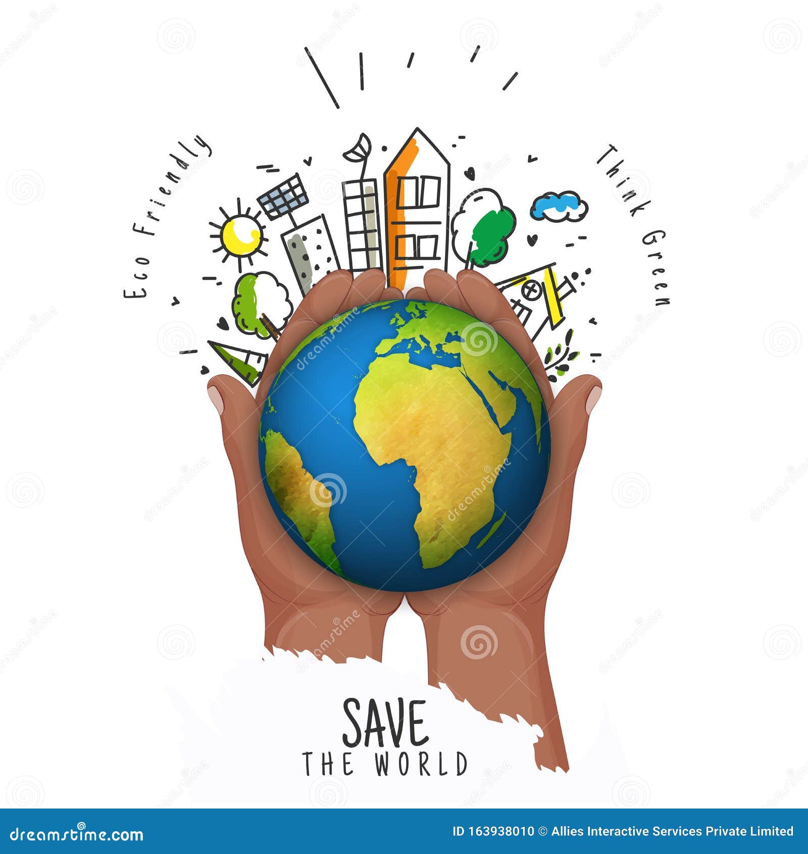 Hand Supporting A Growing Plant In Continuous Line Drawing, Symbolizing ...