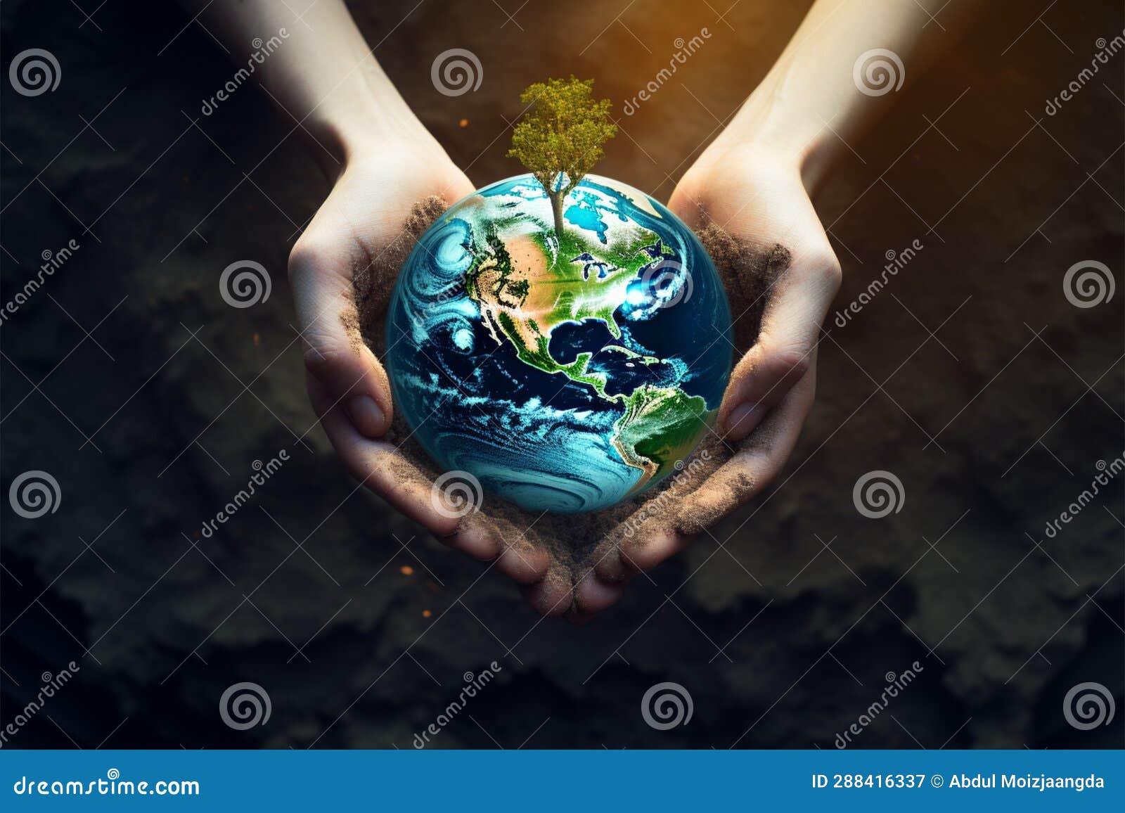 Human Hand Supports Earth, a Concept for Saving the Environment Stock ...