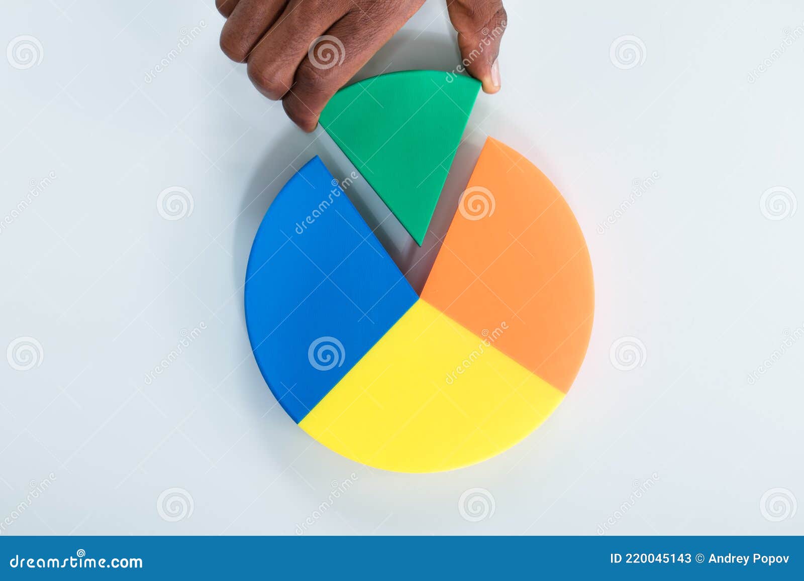 Human Hand Taking Green Piece of Pie Chart Stock Image - Image of ...
