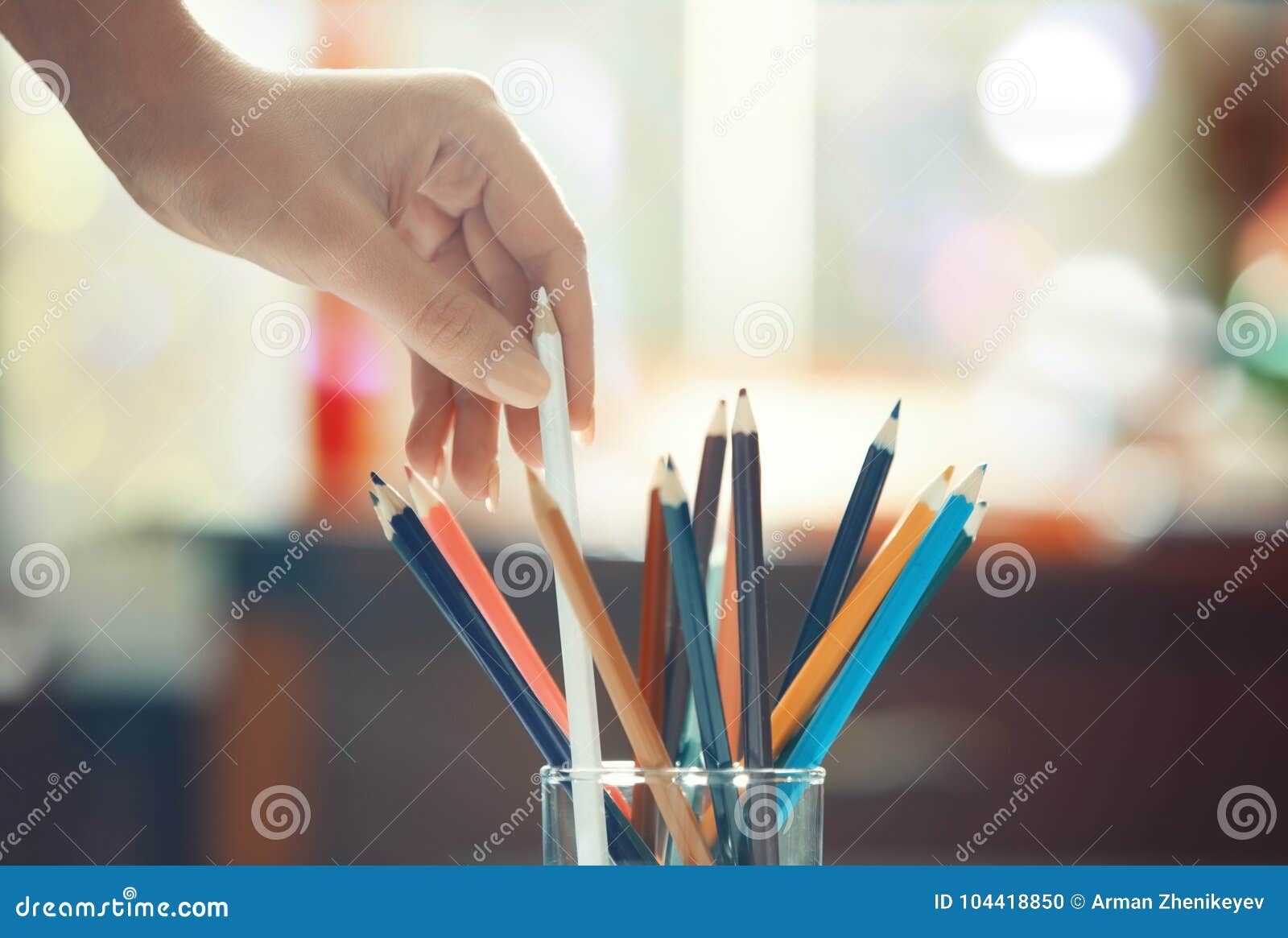 Hand of Woman Taking Colored Pencil Stock Photo - Image of home ... Hand of Woman Taking Colored Pencil Stock Photo - Image of home ...