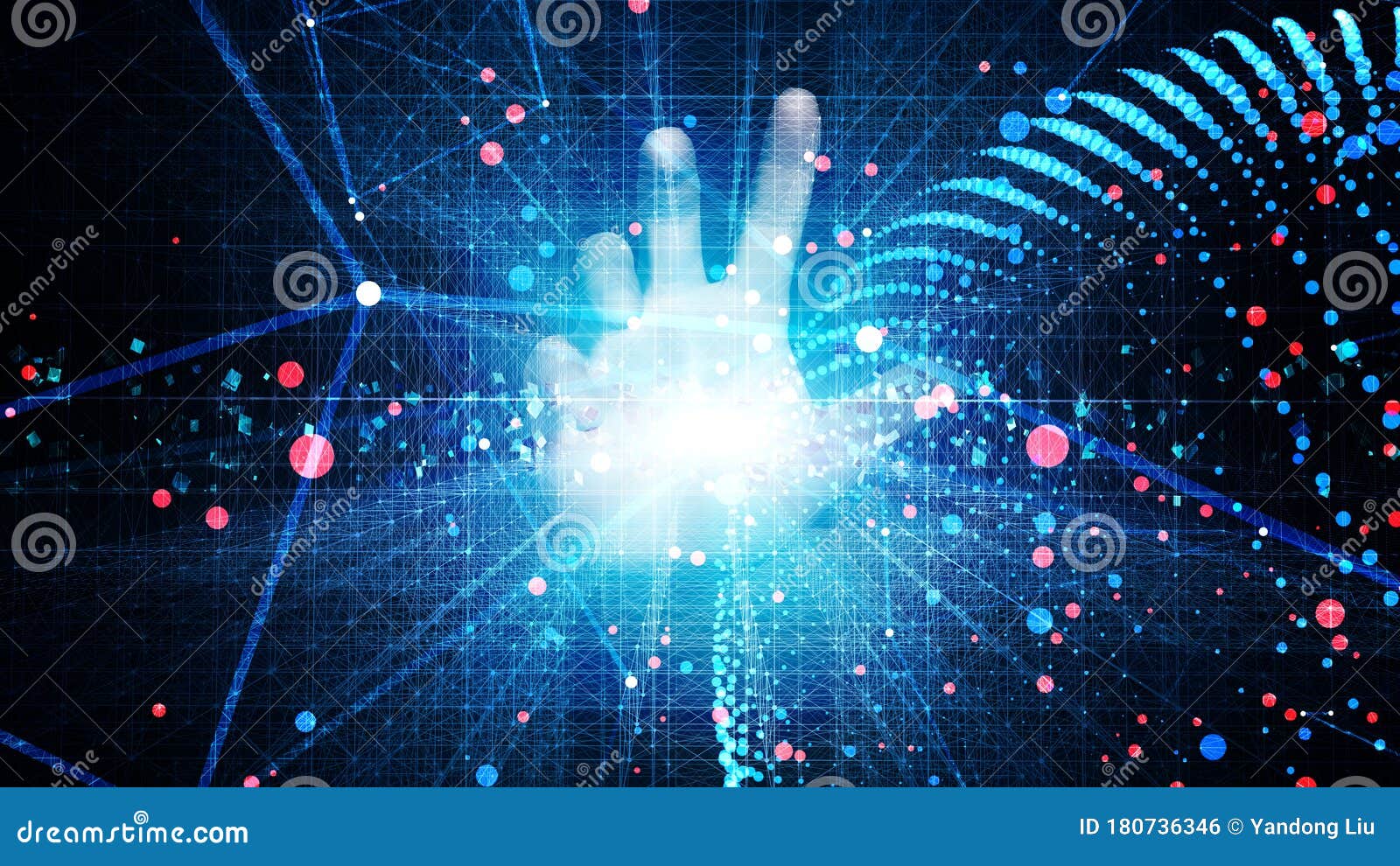 Human Hand and Technology Sphere, Control Future Technology and Big ...