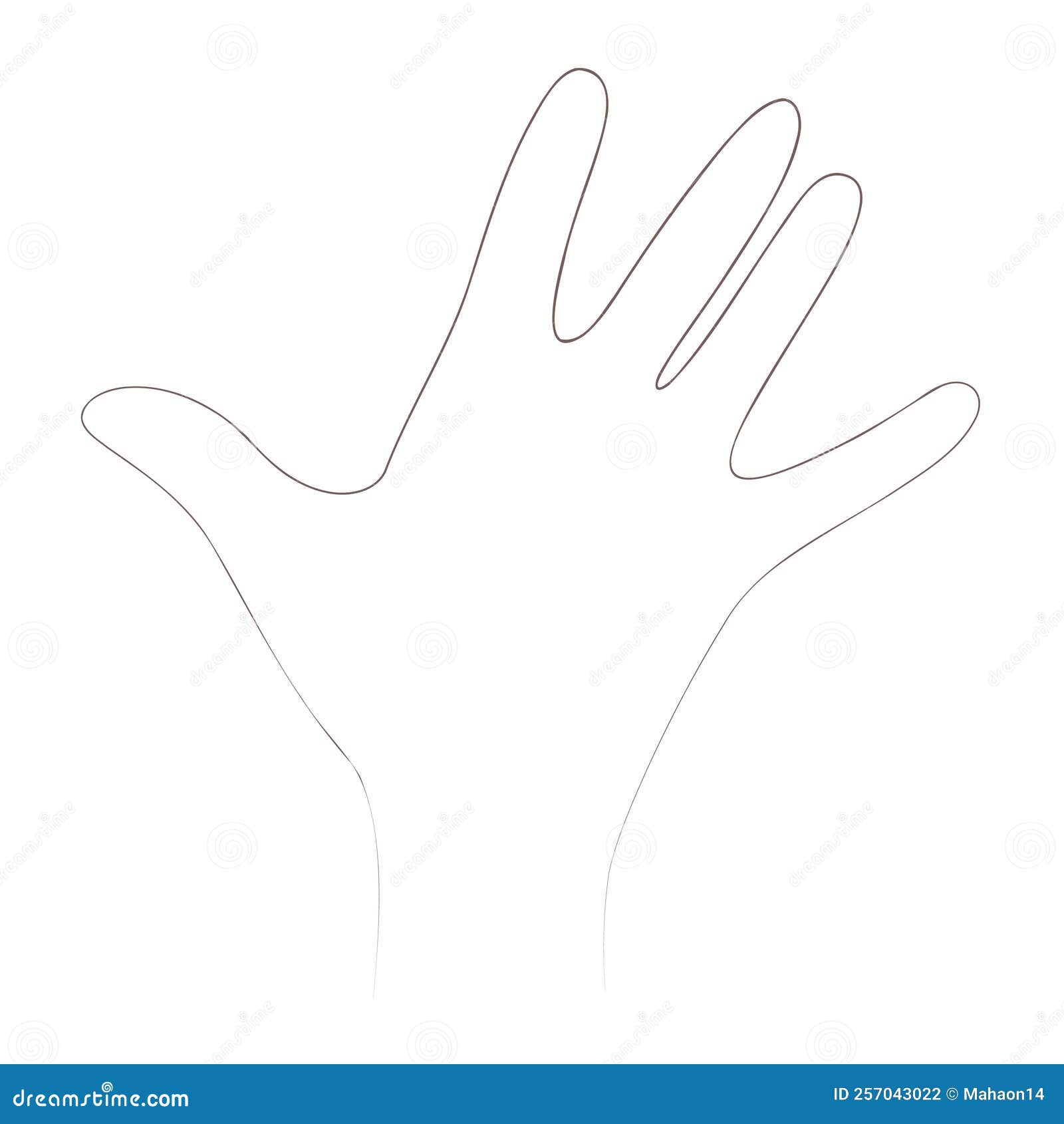 Human Hand Thin Linear Silhouette Stock Vector - Illustration of ...