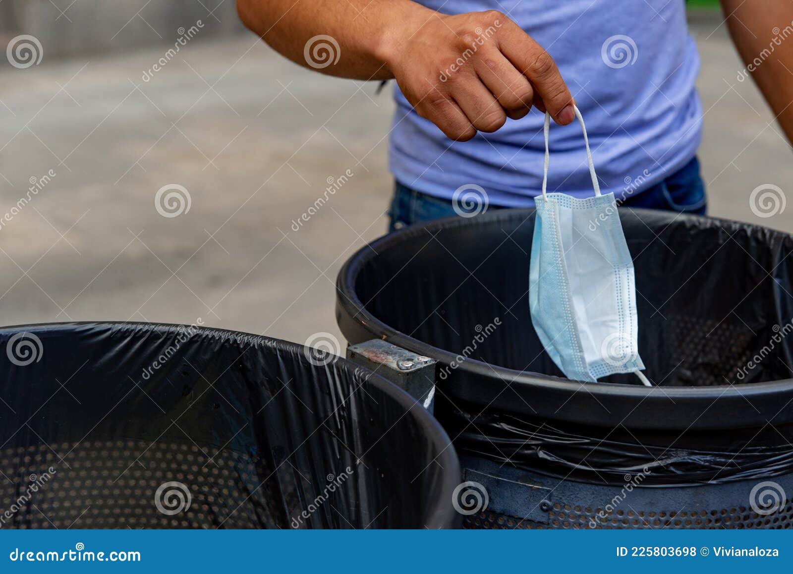 Human Hand Throwing Face Mask into Trash Stock Photo - Image of virus ...
