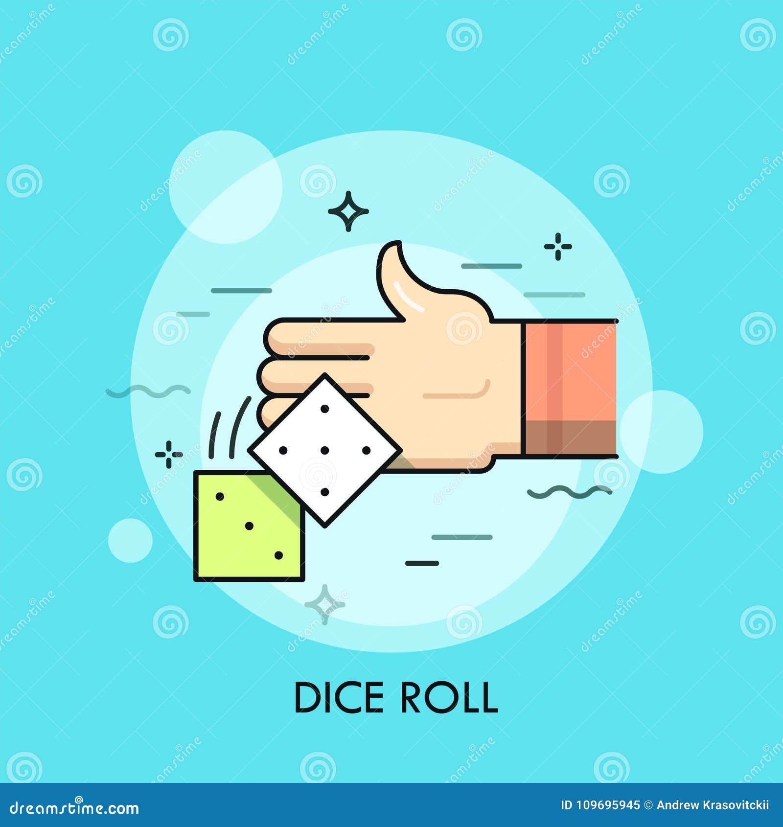 Human Hand Throwing Pair of Cubes with Dots. Stock Vector ...