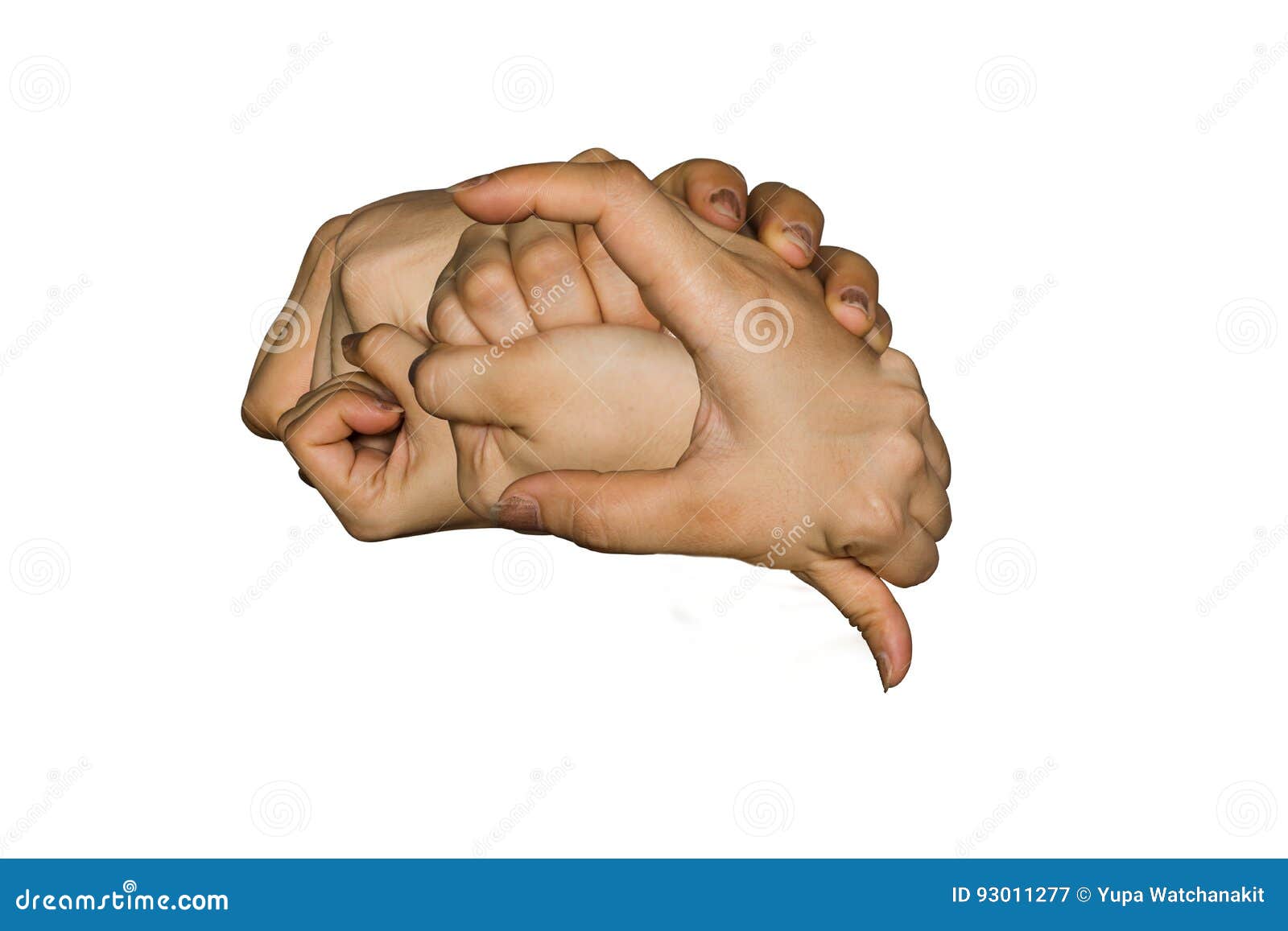 Human Hand Together in Human Brain Form Stock Image - Image of ...