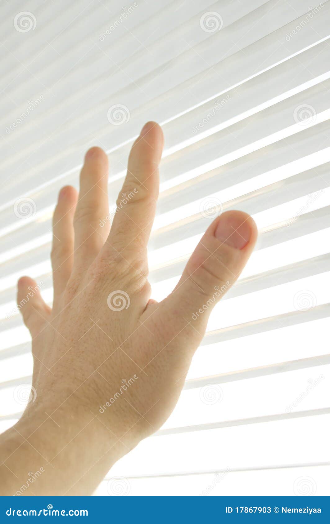 The Human Hand Touches a Window Stock Image - Image of inside, office ...
