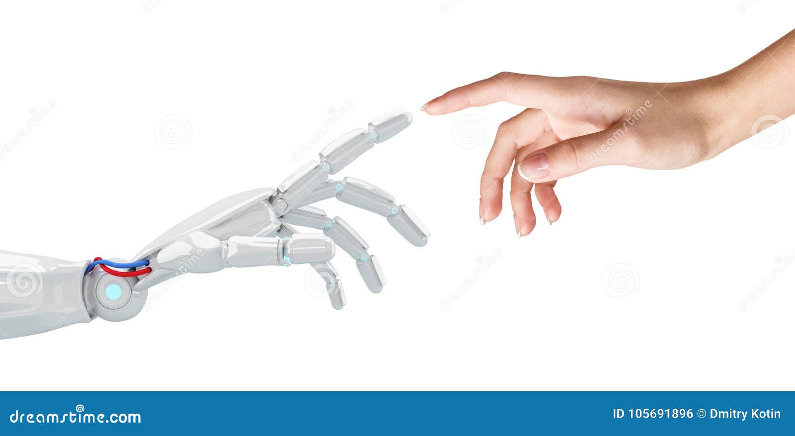 Human Hand Touching an Android Hand. Stock Photo - Image of machine ...