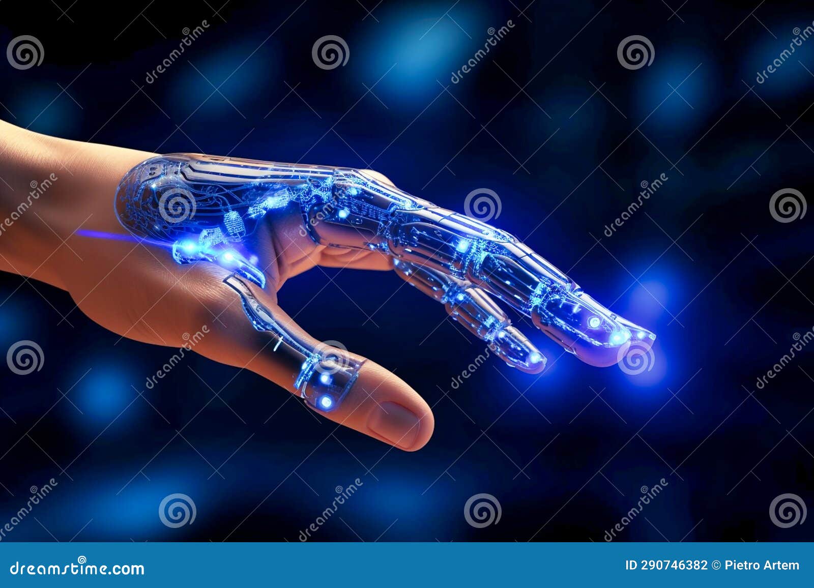 Human Hand Touching Artificial Intelligence Hand, Generative AI Stock ...