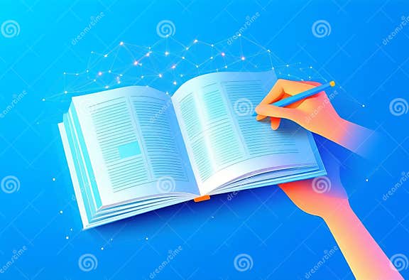 Human Hand Touching on a Book. Low Poly Wireframe Online Stock ...
