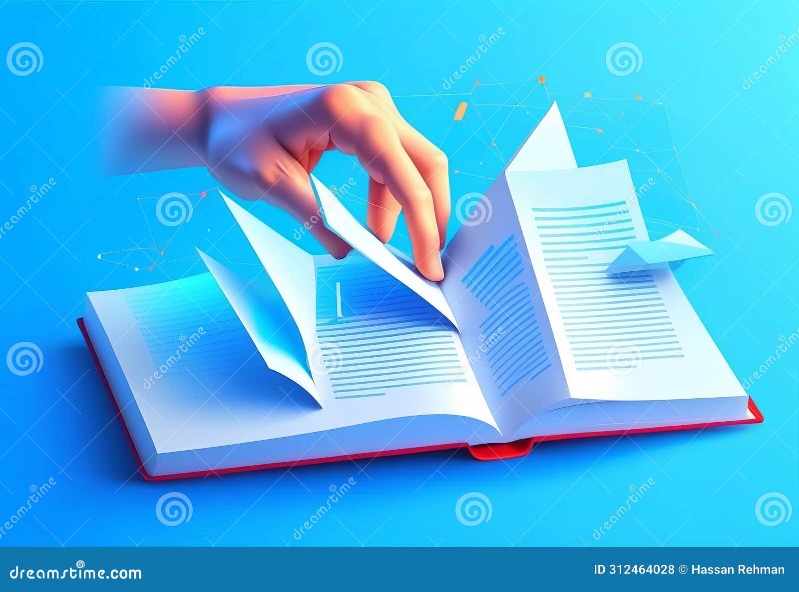Human Hand Touching on a Book. Low Poly Wireframe Online Stock ...