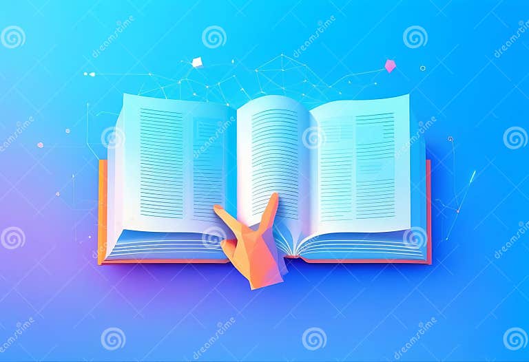 Human Hand Touching on a Book. Low Poly Wireframe Online Stock ...