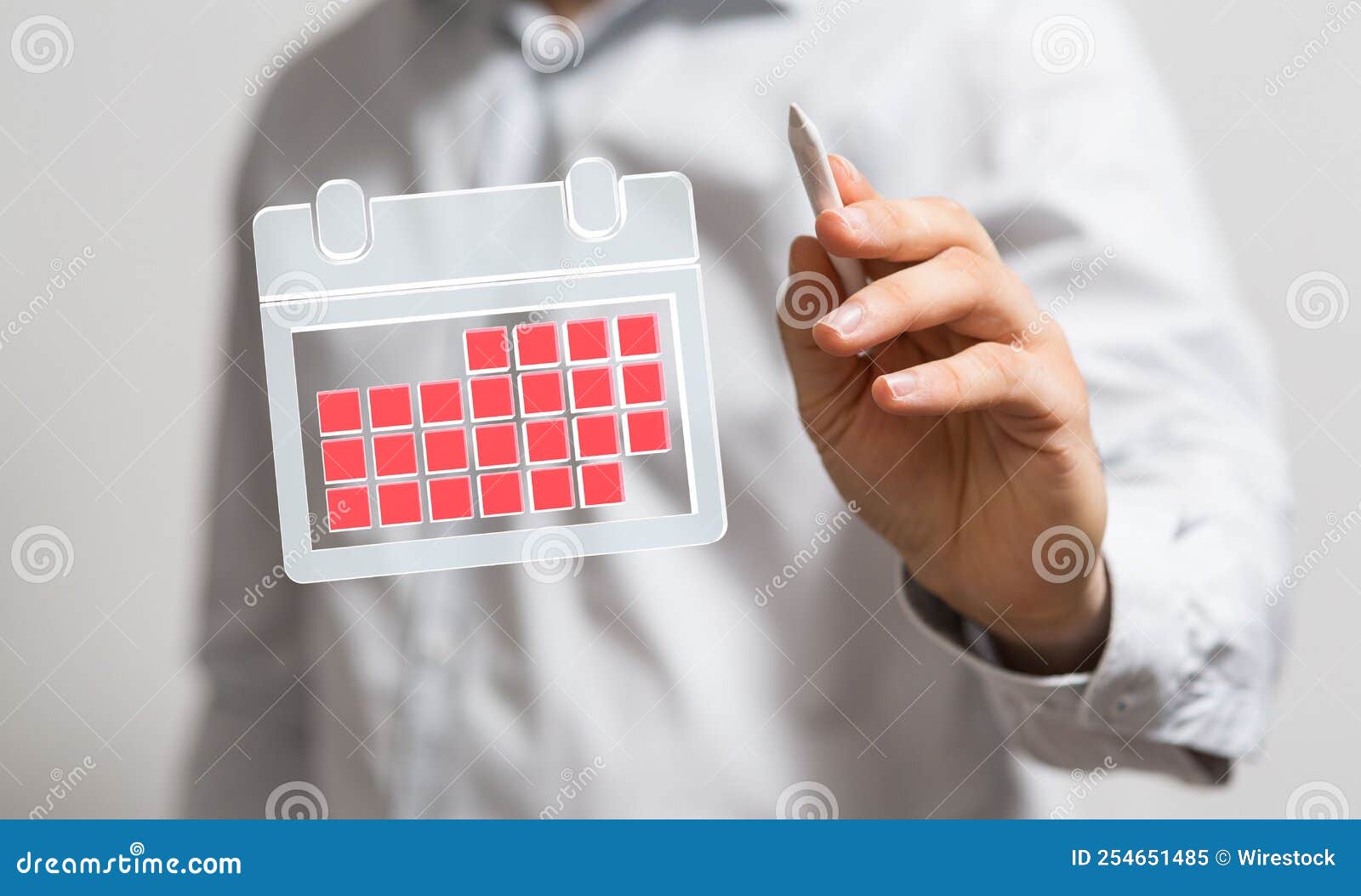 Human Hand Touching a Calendar Icon with a Blurred Background Stock ...